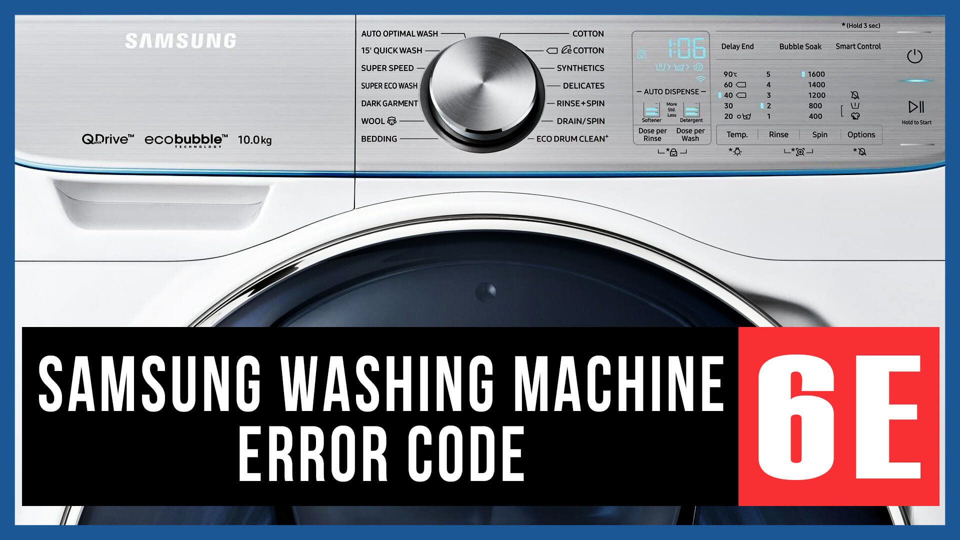 Samsung Washer Error Code 6E Causes How FIX Problem